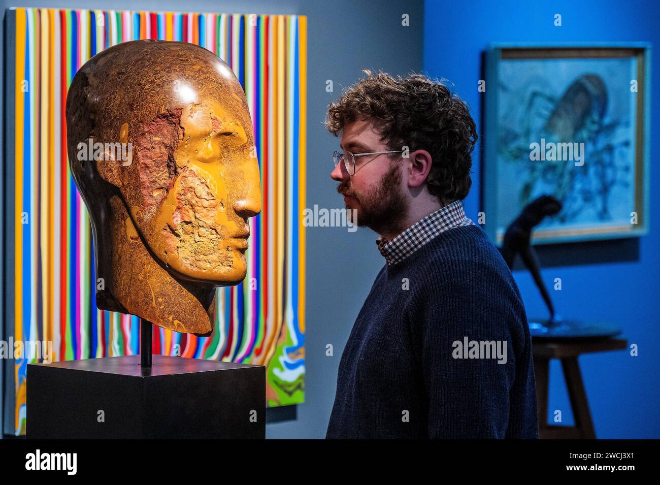 London, UK. 16th Jan, 2024. Emily Young, Shelley Jaisalmer Head, 2022 ...