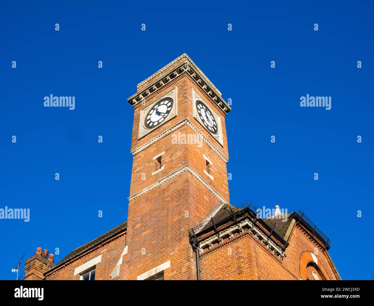 Clock Tower of Former Fire Station, Hampstead, Camden, London, England ...