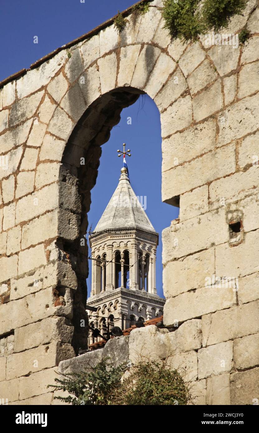 Cathedral of st domnius tower view hi-res stock photography and images ...
