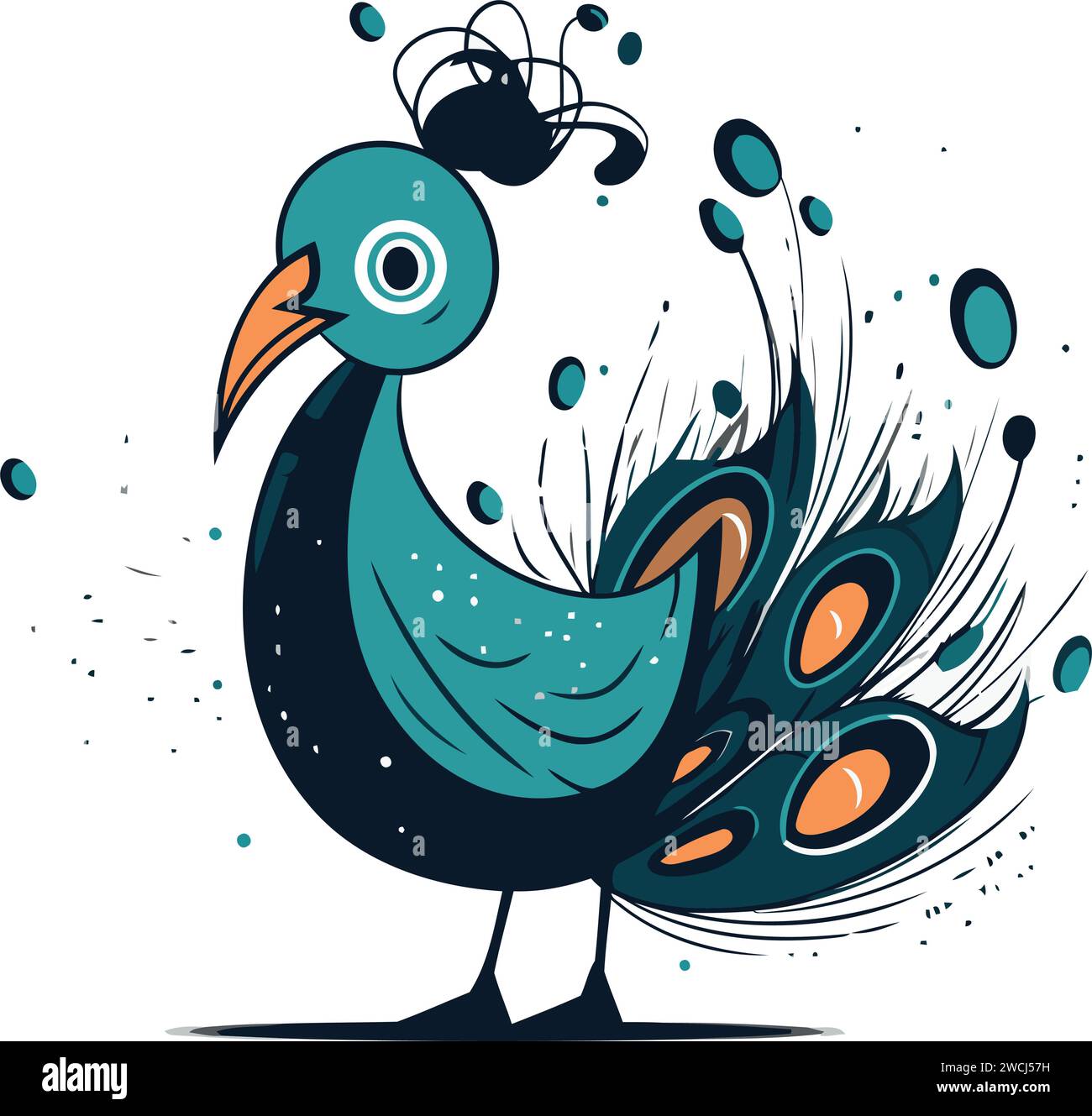 Cartoon funny peacock isolated on hi-res stock photography and images ...