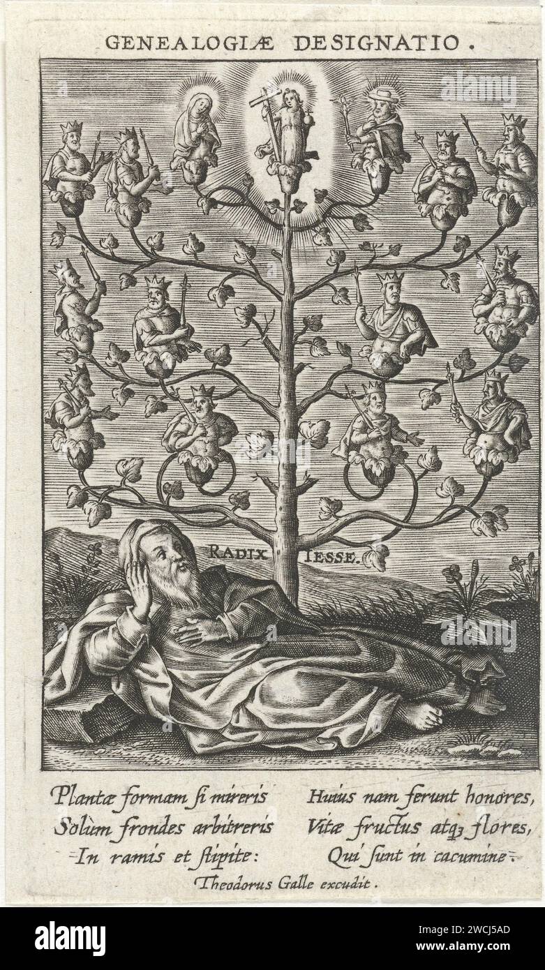Tree of Jesse, Theodoor Galle (possibly), 1581 - 1633 print The tree of ...