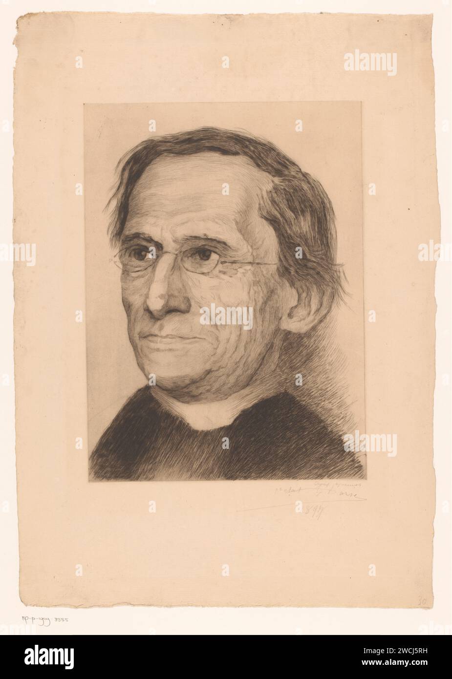 Portret van Charles de Harlez, Auguste Danse, 1897 print paper etching ...