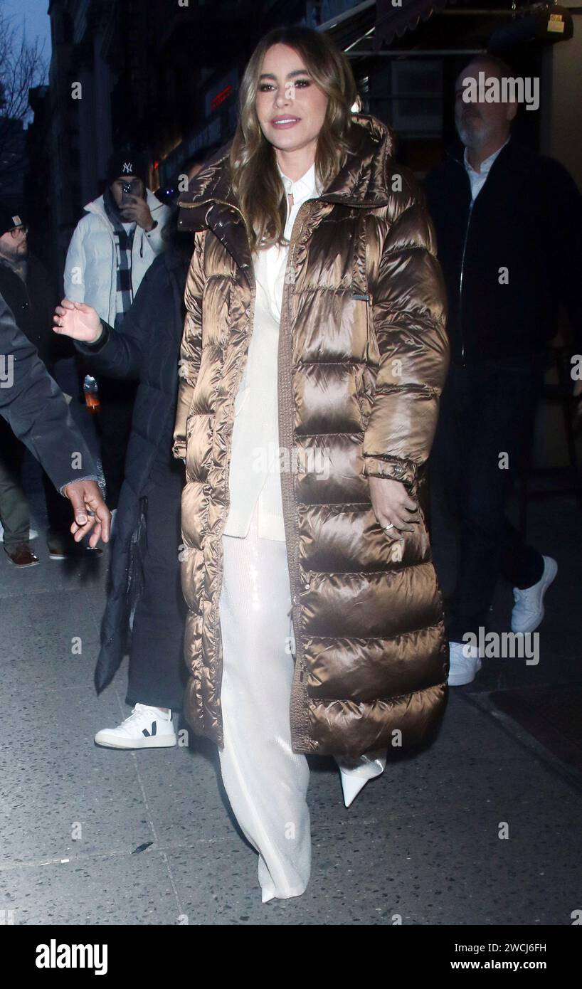 New York, NY, USA. 15th Jan, 2024. Sofia Vergara seen leaving a ...