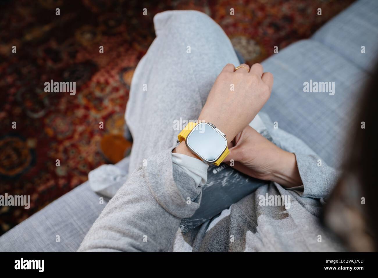 London, United Kingdom - Sep 28, 2022: A person wearing a watch on ...