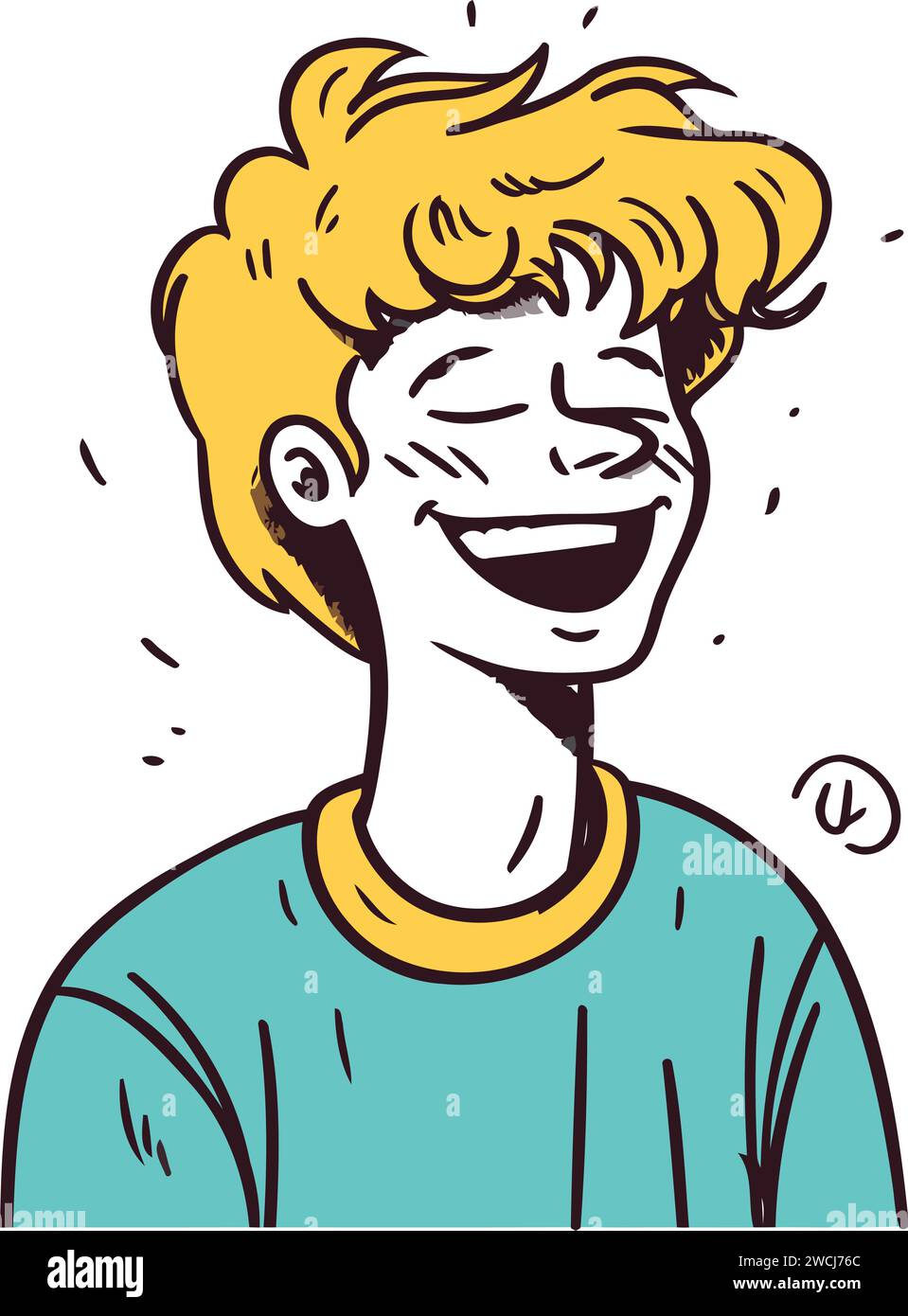 Portrait of a young man. Vector illustration on white background Stock ...