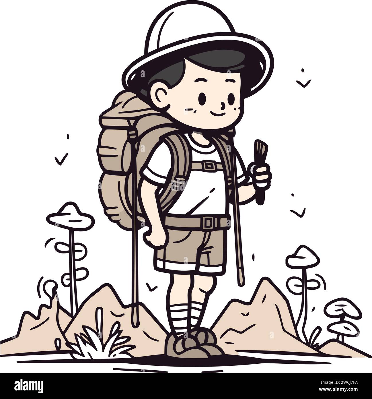 Male hiker map Stock Vector Images - Alamy