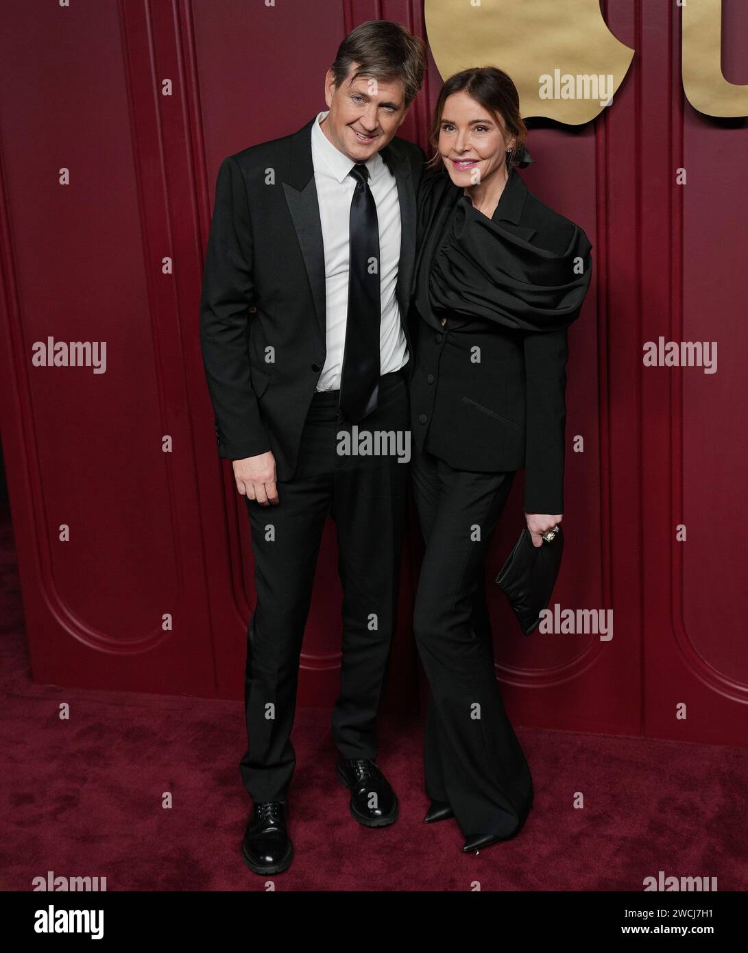 (L-R) Bill Lawrence and Christa Miller arrives at the Apple TV+'s ...