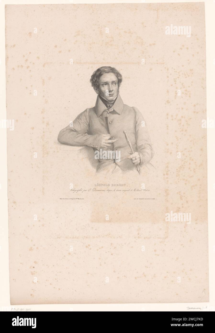 Portret van Louis Léopold Robert, Émilien Desmaisons, After Aurèle ...
