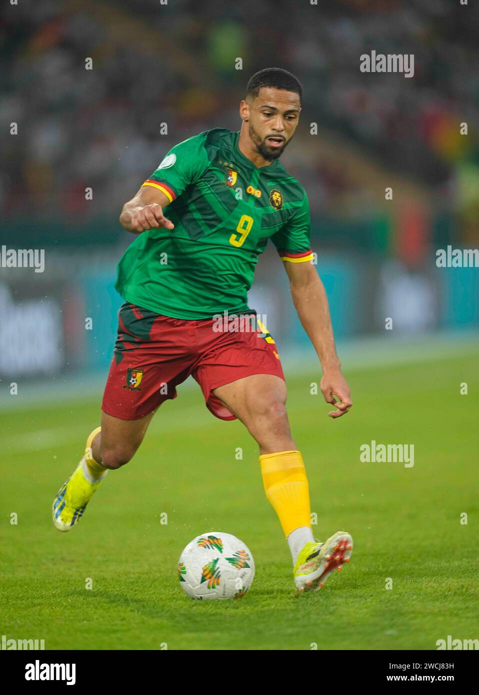 January 15 2024: Franck Mario Magri (Cameroon) controls the ball during ...