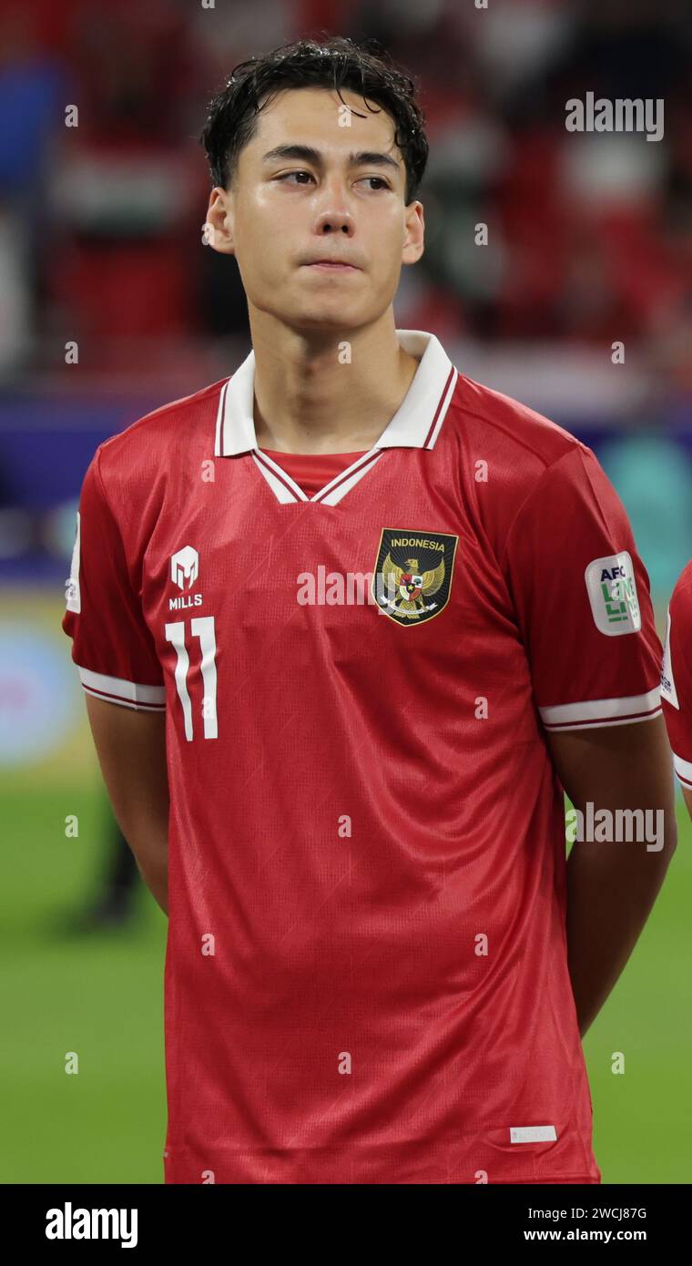 Qatar 15 January 2024 - Rafael Struick of Indonesia headshot, head and ...