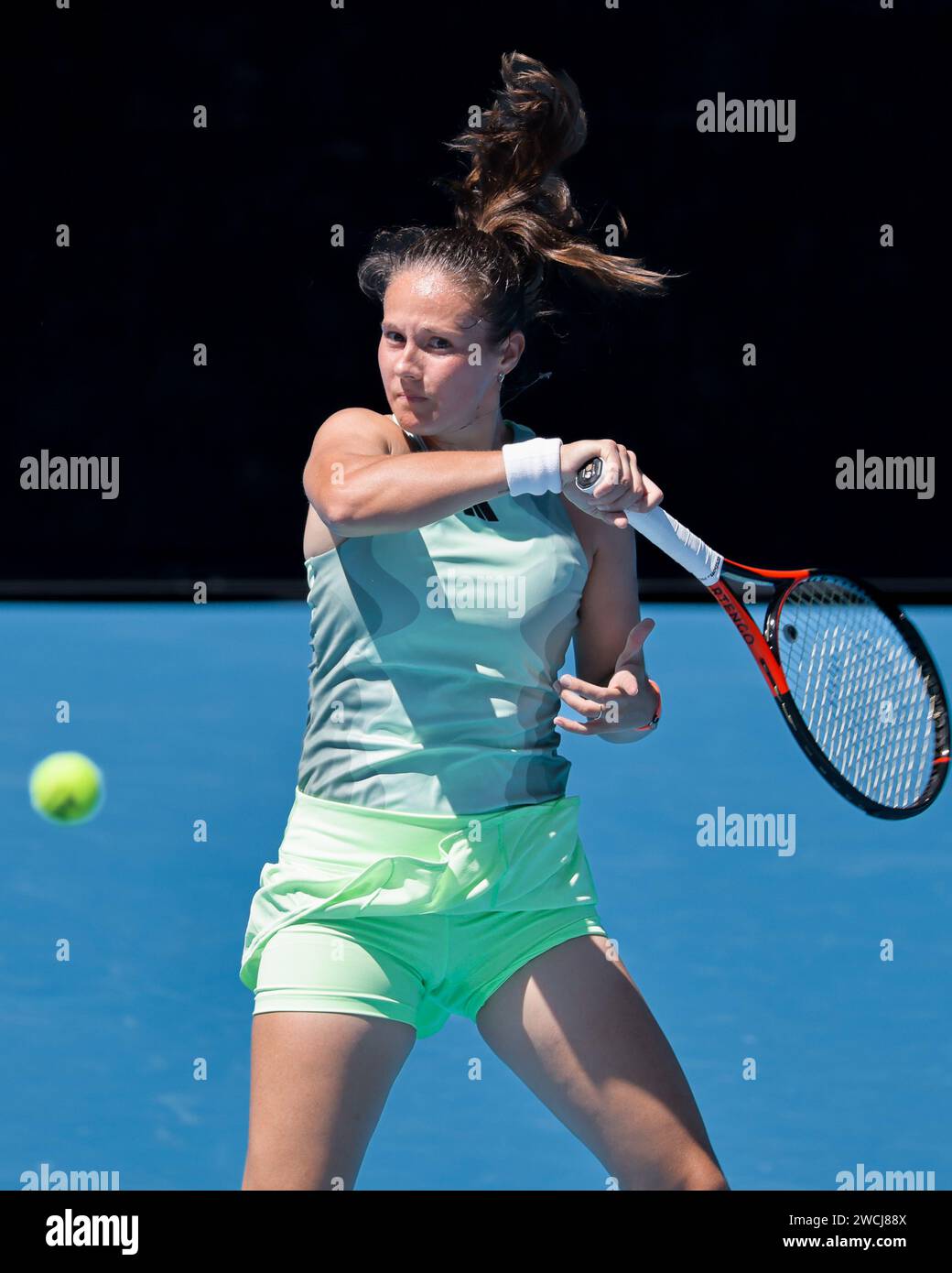 USA. 16th Jan, 2024. January 16, 2024: 14th seed DARIA KASATKINA of the ...
