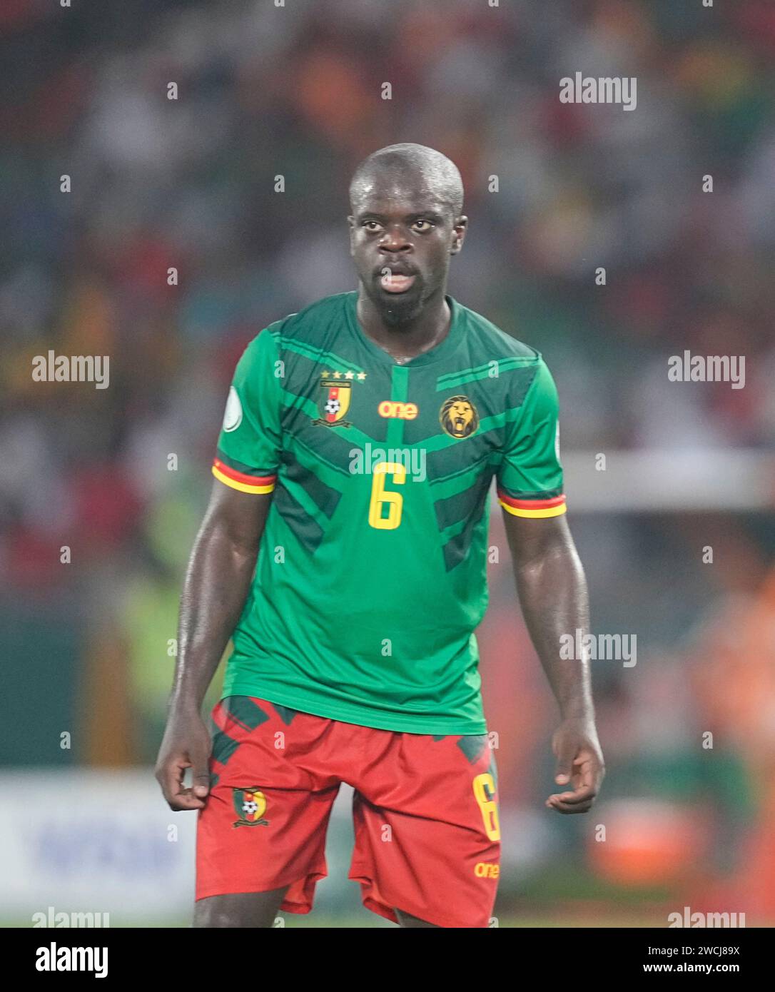 January 15 2024: Michel Kemen Olivier (Cameroon) looks on during a ...