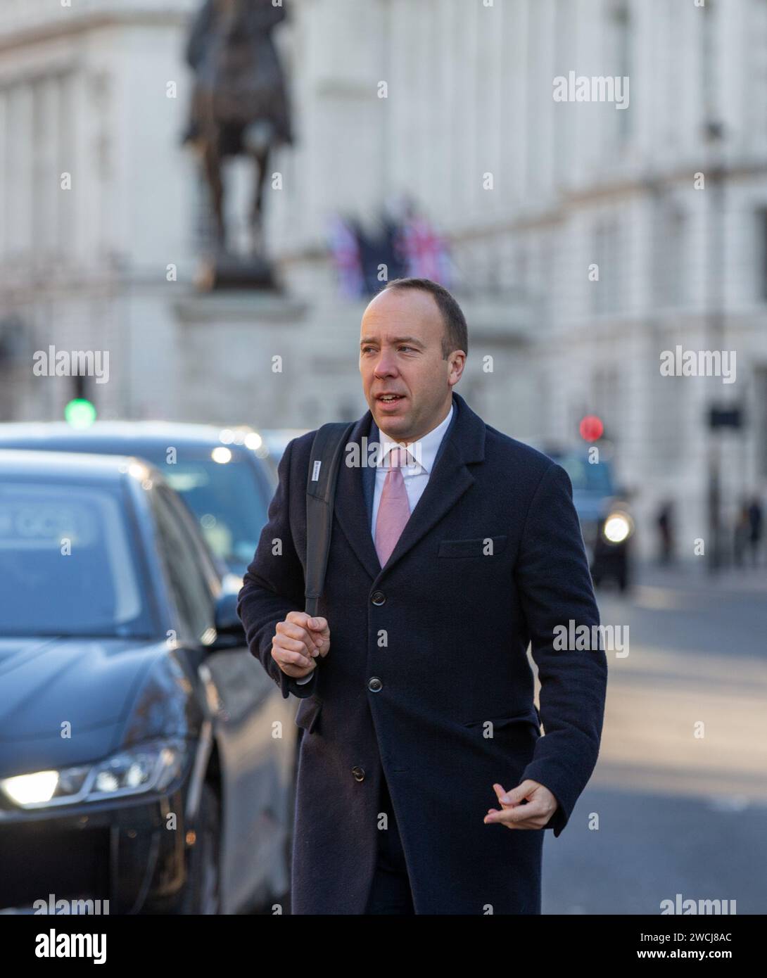 London, UK. 16th Jan, 2024. Matt hancock seen walking in Whitehall ...