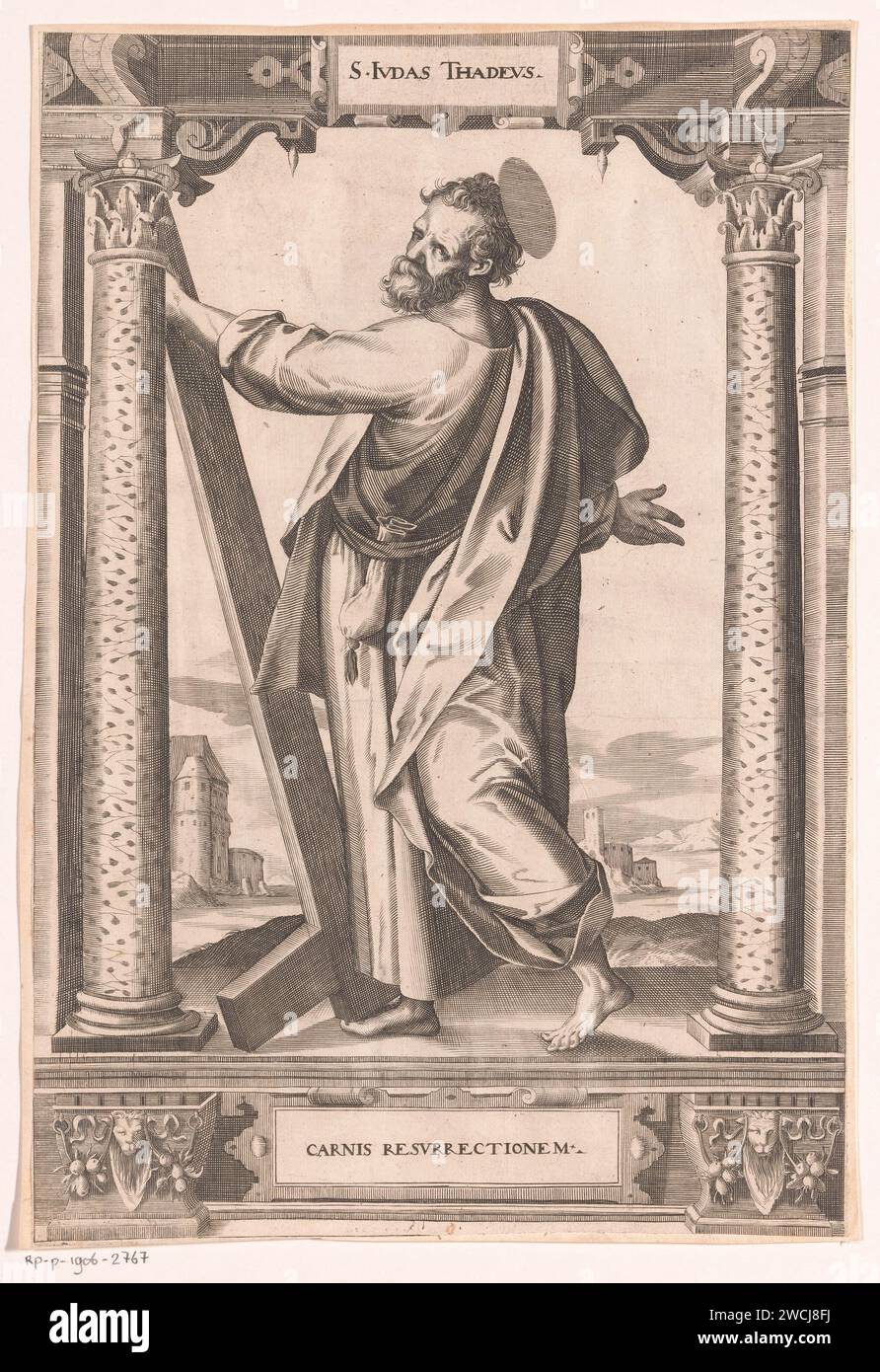 Judas Taddeüs de Apostel, Dietrich Krüger, 1614 print Germany paper ...
