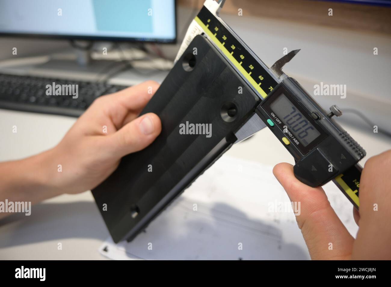 Graphic of person using a caliper hi-res stock photography and images ...