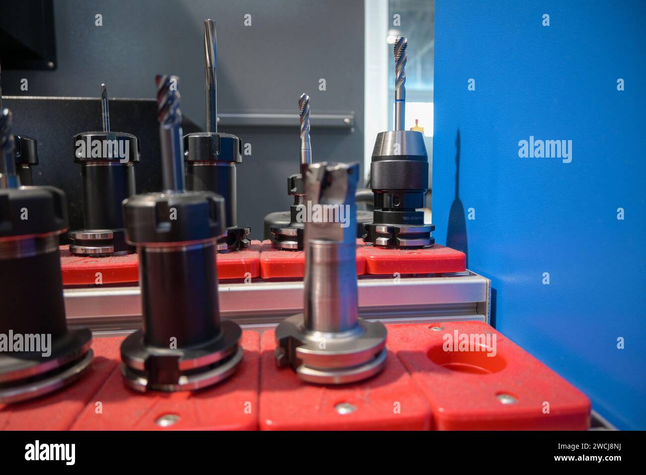 cnc mills for milling in holders Stock Photo - Alamy