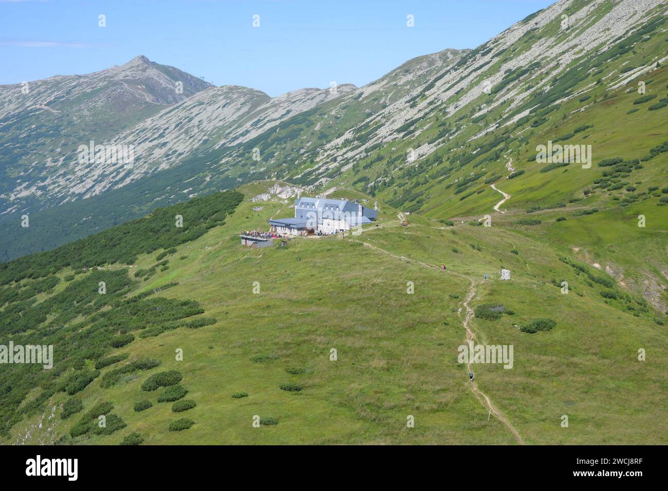 view of the M.R. cottage Štefánika with a view of the mountain (Chopok ...