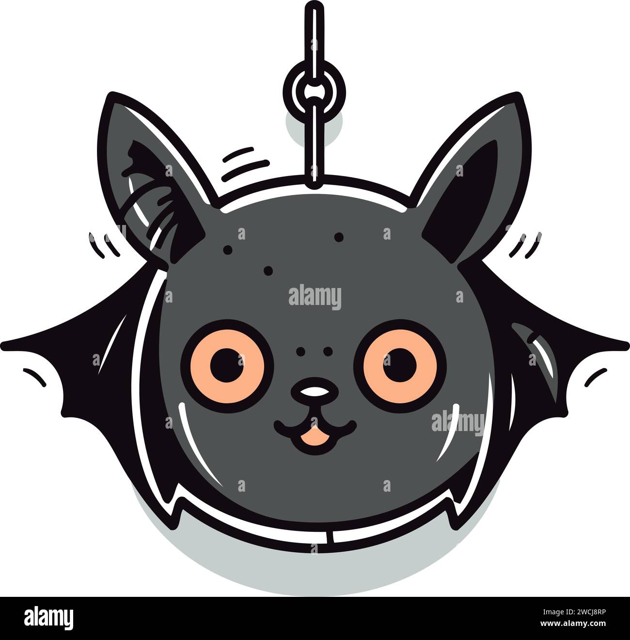 Cute cartoon bat. Vector illustration isolated on a white background ...