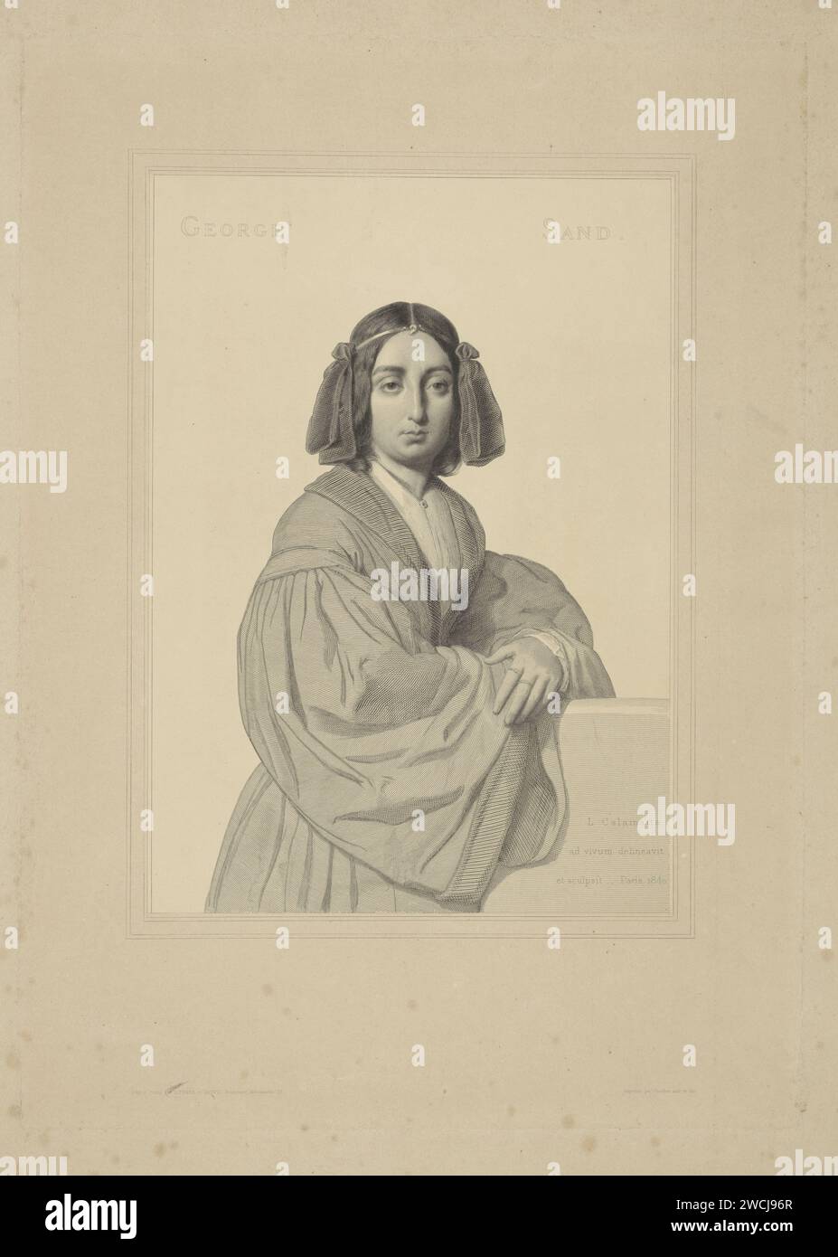 Portrait of the writer Georg Sand, Luigi Calamatta, 1840 print print ...