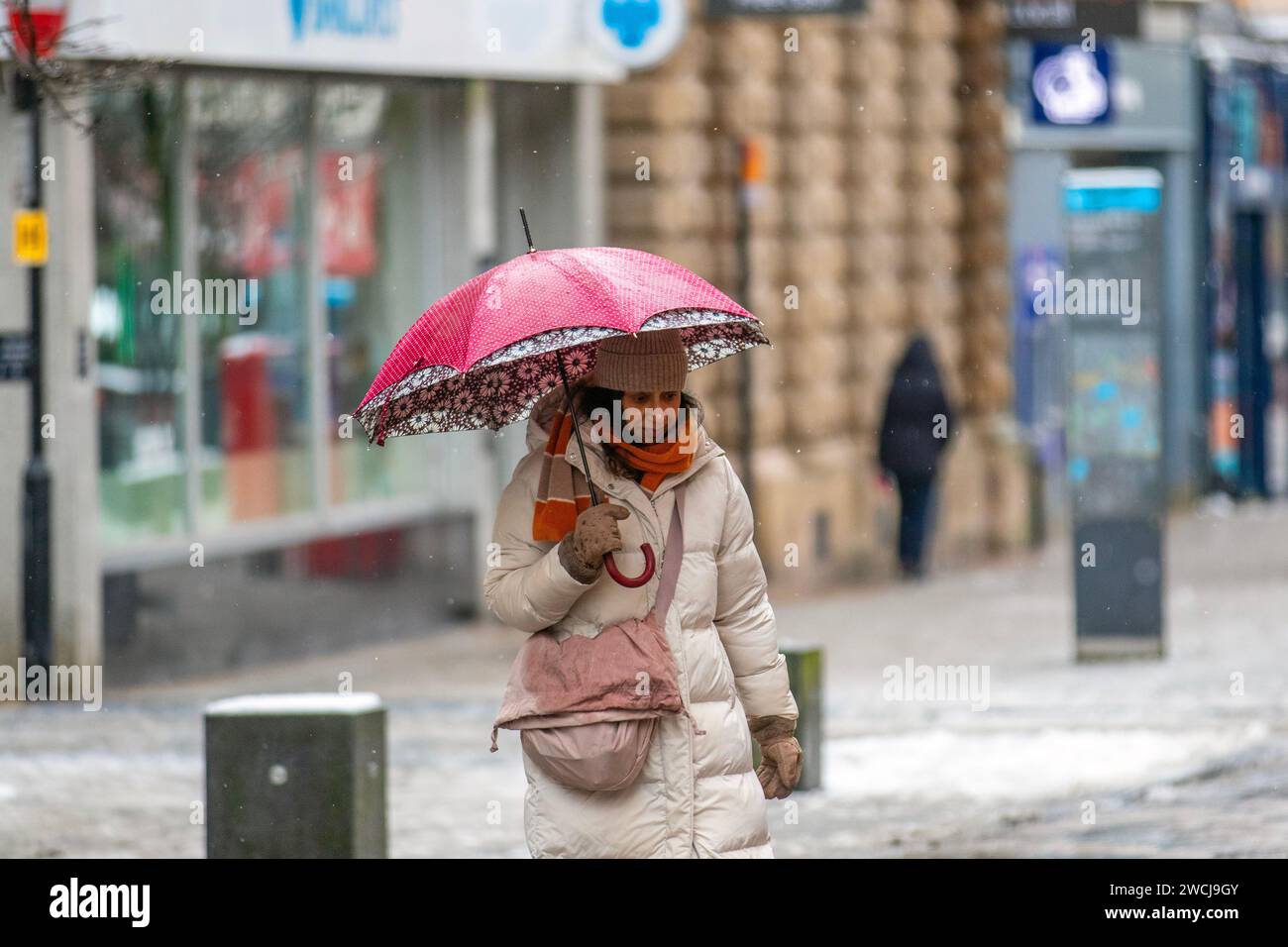 Preston, Lancashire. UK Weather 16 Jan 2024. Overnight snowfall in the ...