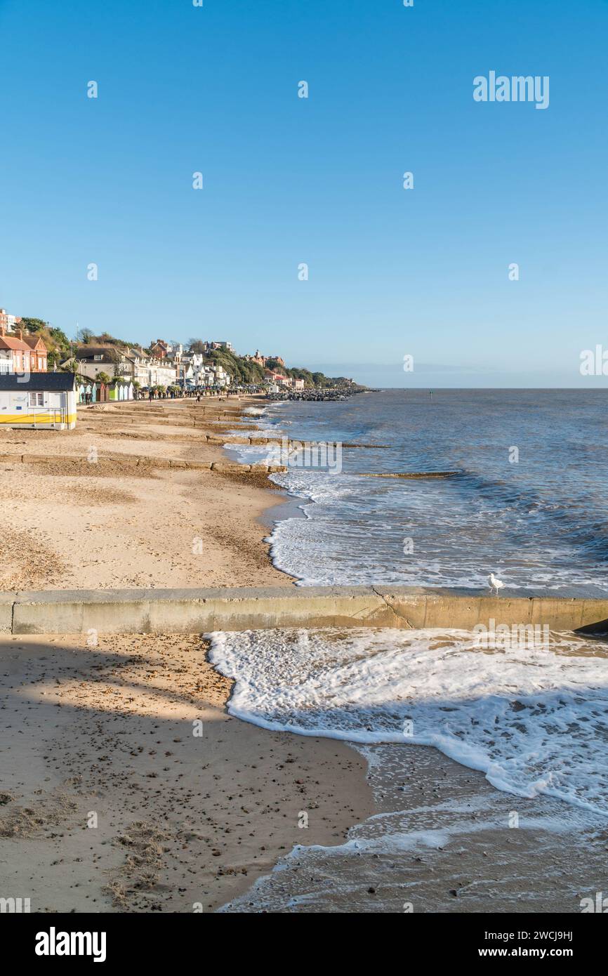 View along the promenade at Felixstowe beach looking towards Cobbolds ...