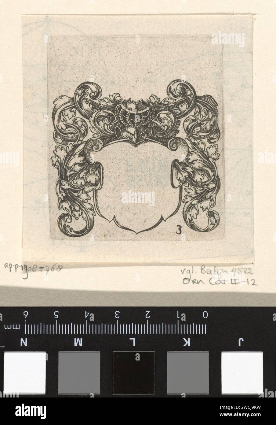 Coat of arms with helmet, anonymous, after Theodor de Bry, 1625 print Passionate copy to Theodor ...