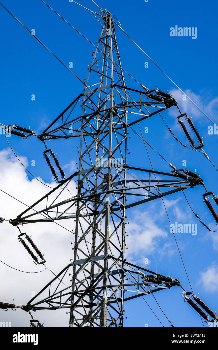 High voltage power lines pass hi-res stock photography and images - Alamy