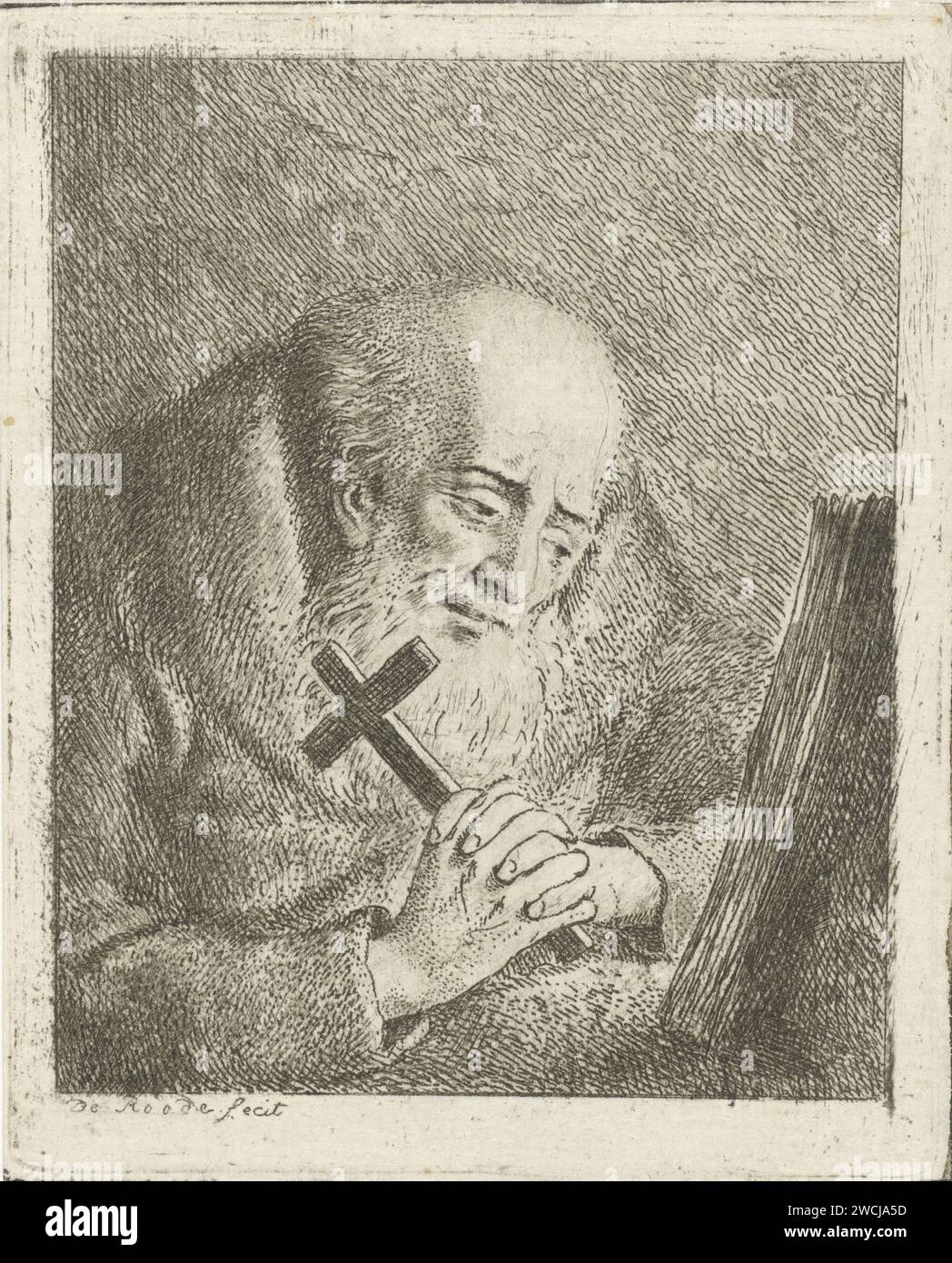 Holy Antonius, Theodorus de Roode, 1746 - 1793 print Netherlands paper ...