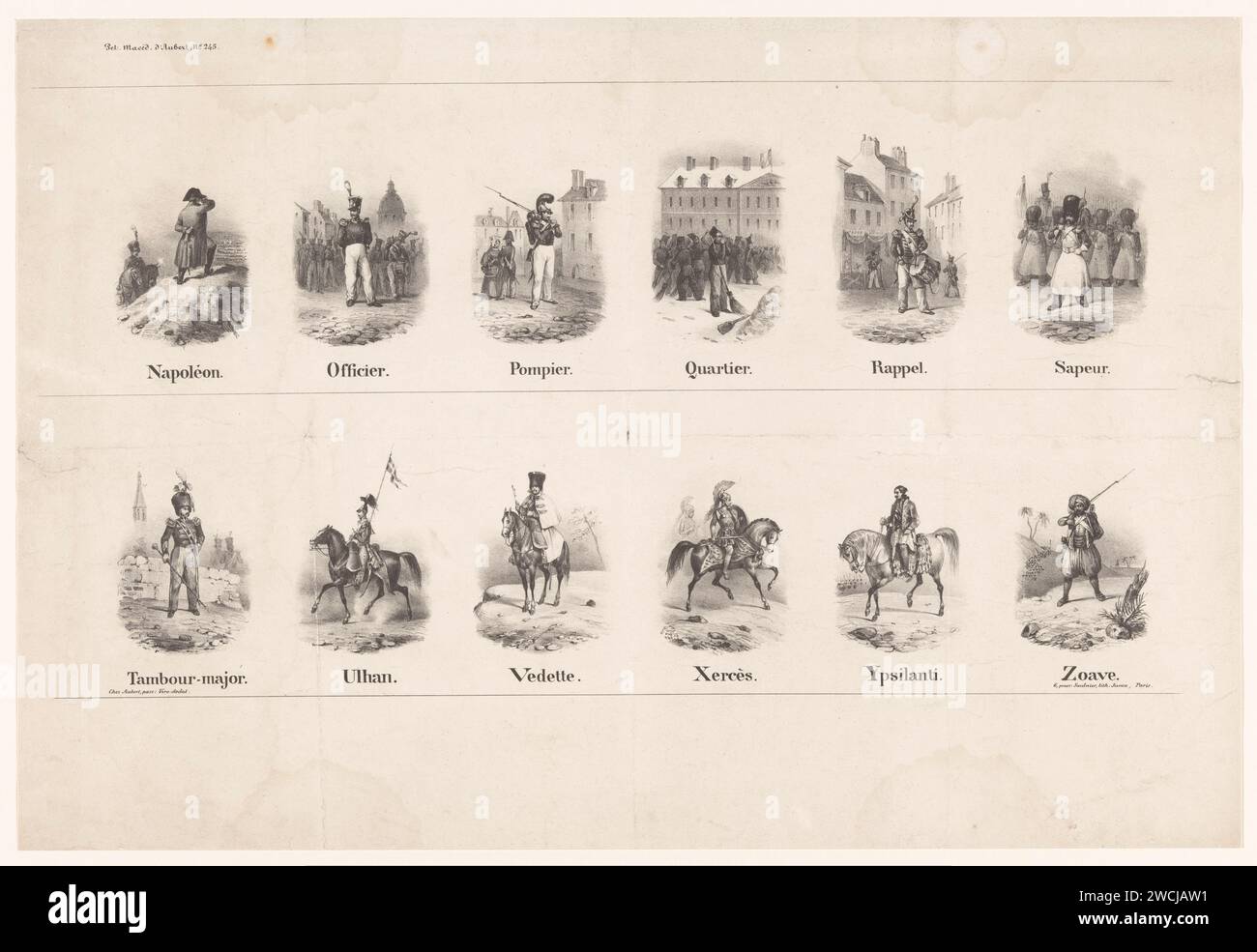 Twelve images of field lords and soldiers, Jean Baptiste Arnout, 1832 ...