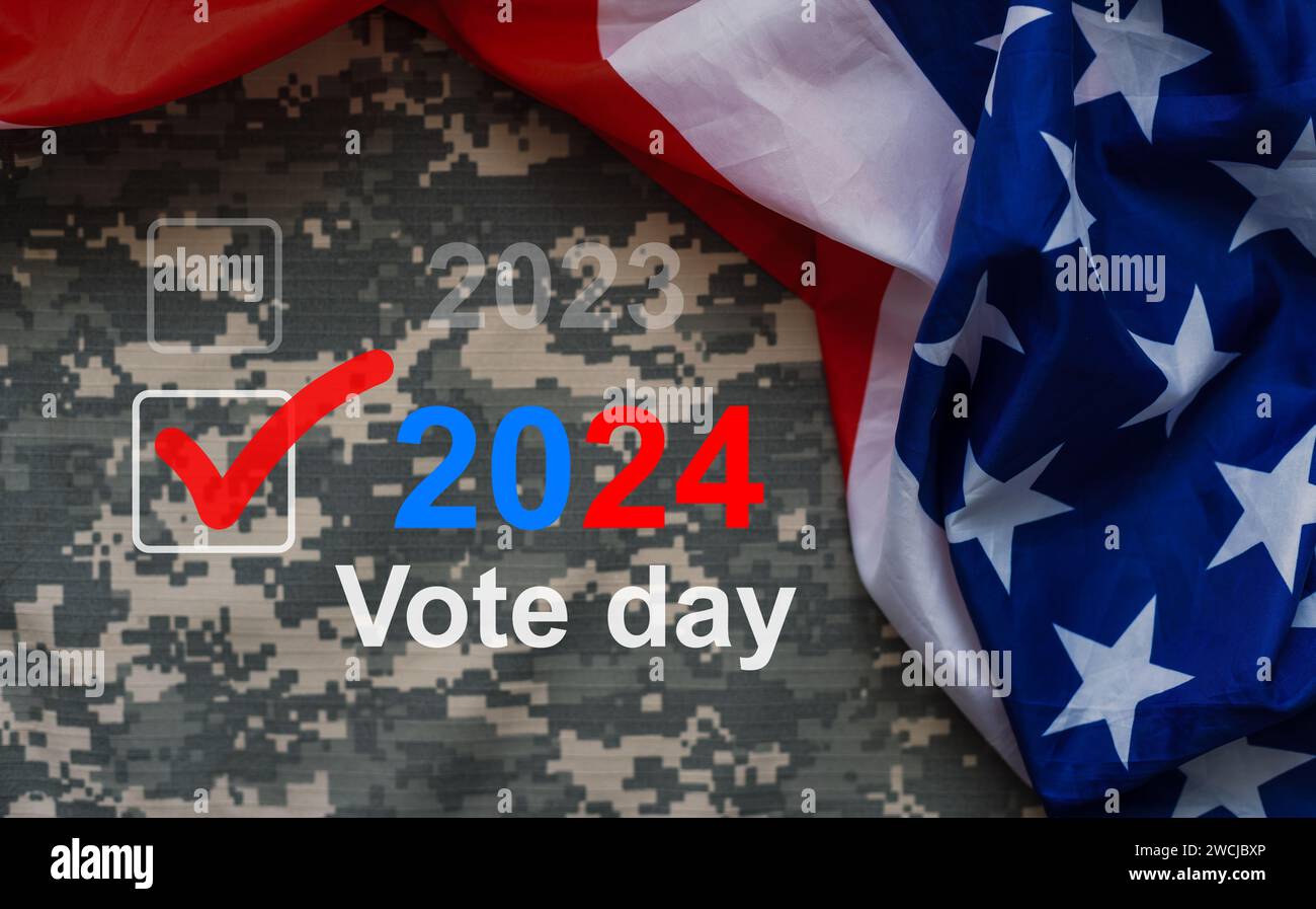 An American army camouflage and badge during elections Stock Photo - Alamy