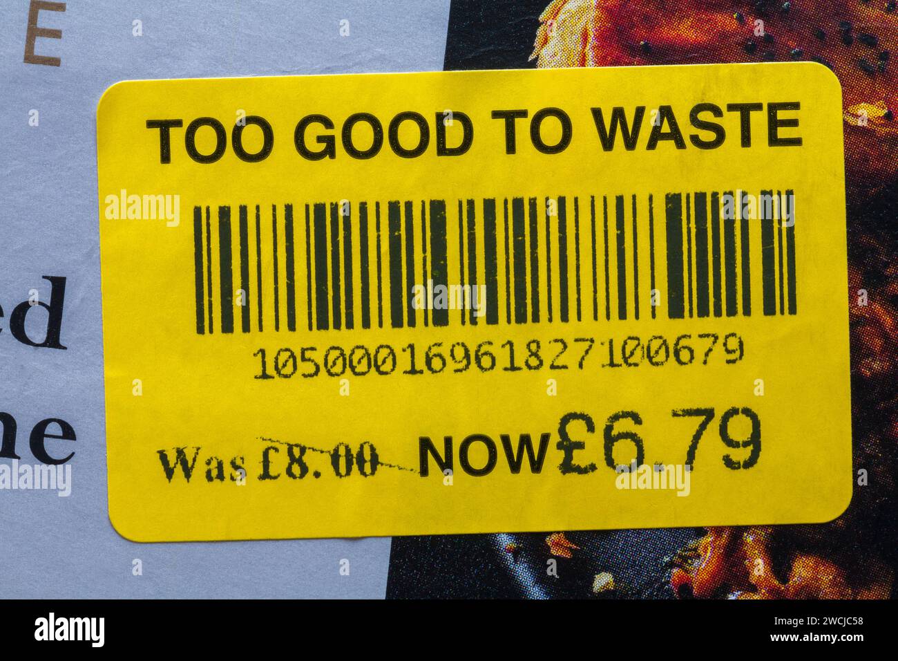Too good to waste reduced food yellow sticker on box of Slow-cooked ...
