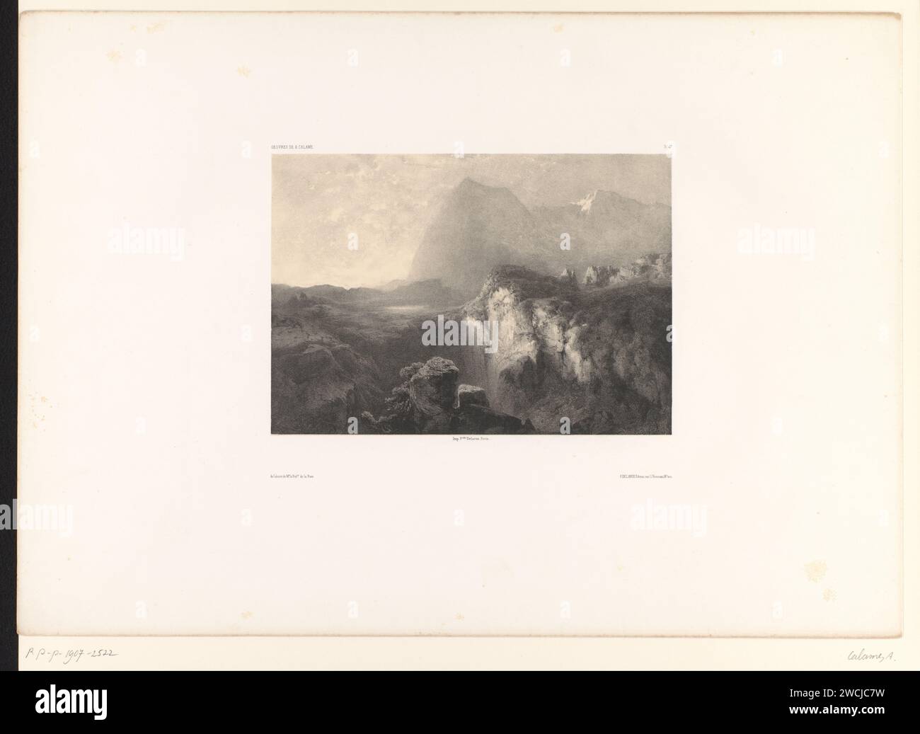 Mountain landscape with gorge and breaking sun, Alexandre Calame, 1852 ...