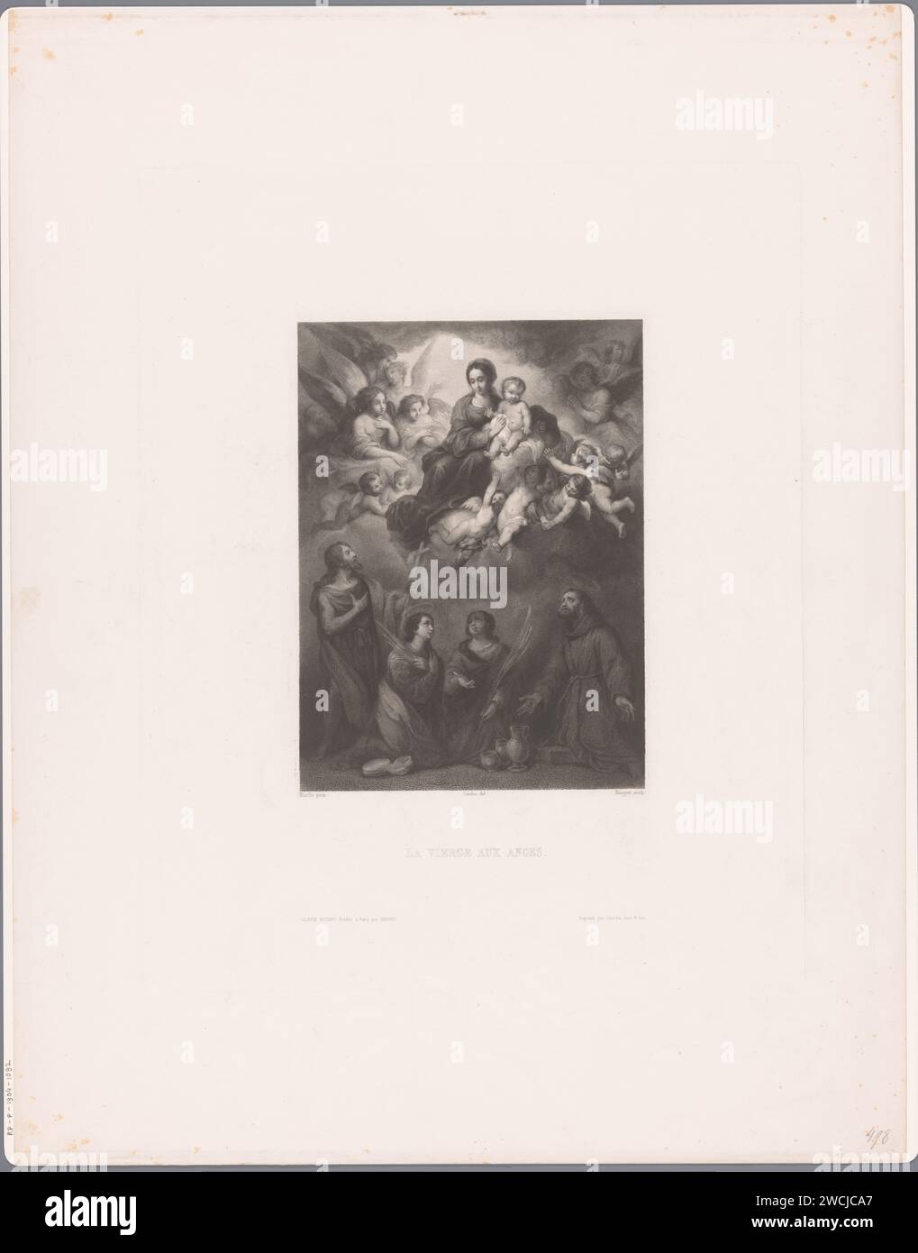 Mary with child and four saints, Jean Denis Nargeot, After Auguste ...