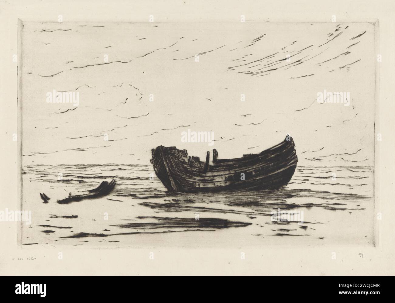 Wreck of a Bomschuit, Carel Nicolaas Storm of 's-Gravesande, 1893 print ...
