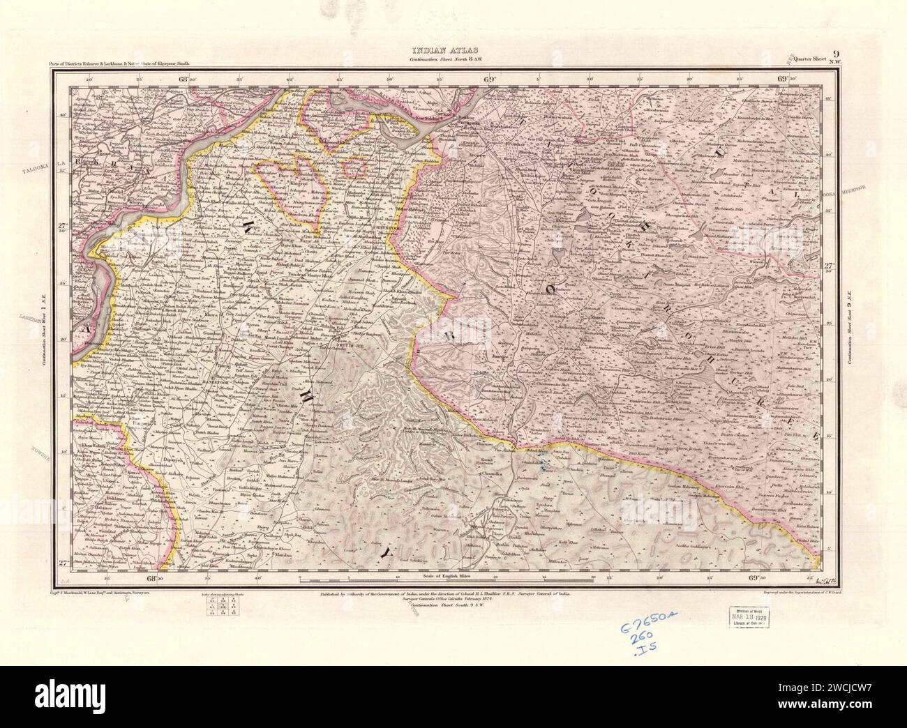 9 NW Quarter Sheet Indian Atlas (1874 Stock Photo - Alamy