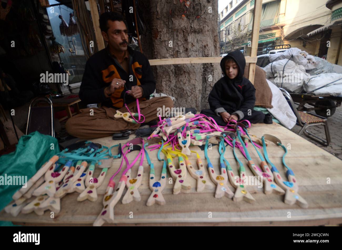 Peshawar, Peshawar, Pakistan. 16th Jan, 2024. Slingshot on sale at ...