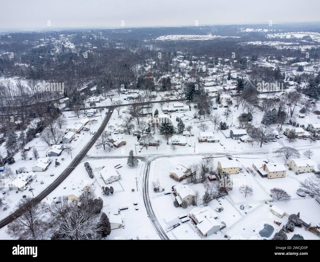 Warminster, United States. 16th Jan, 2024. The ground is covered in up ...
