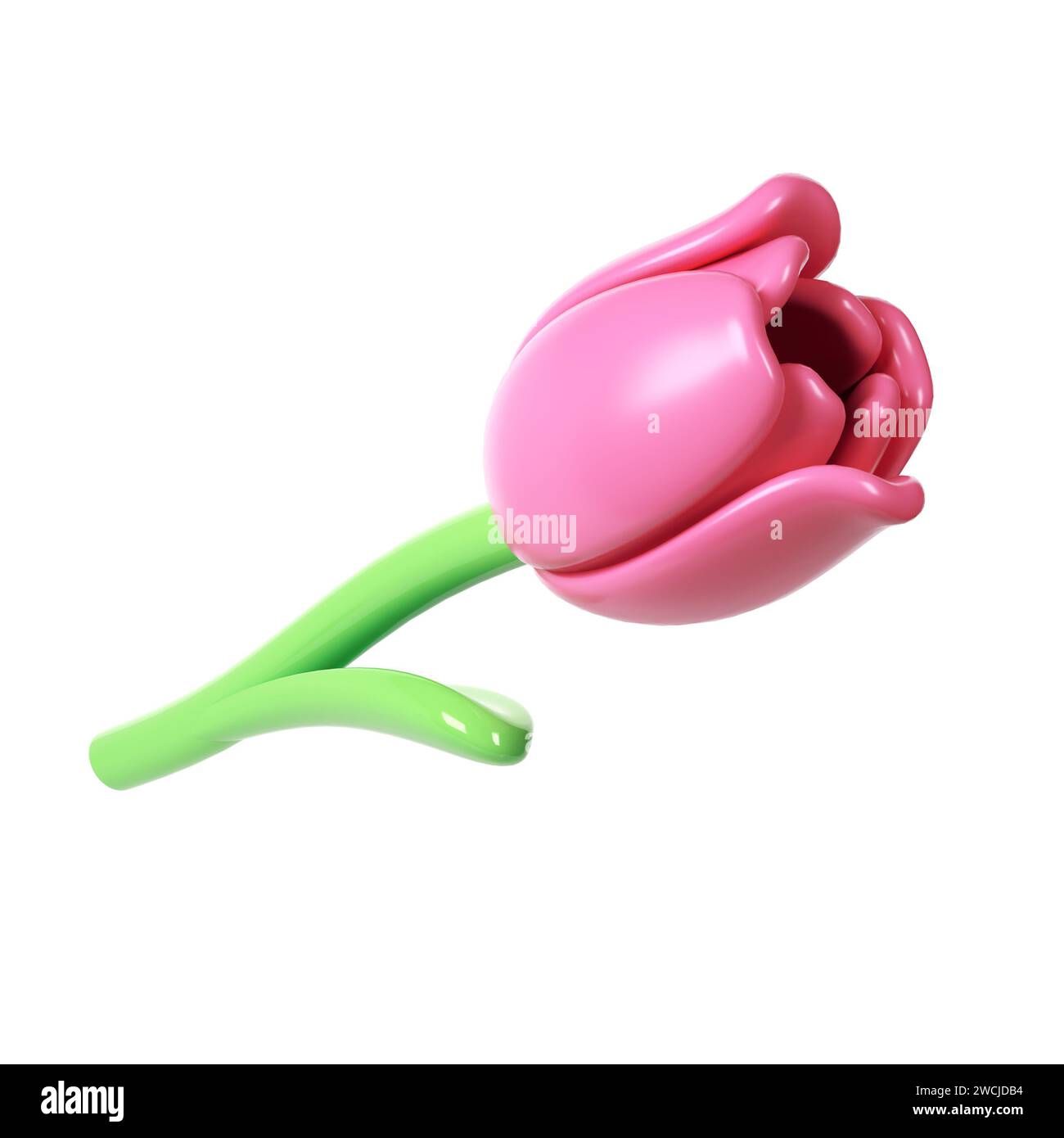 3d lilac Tulip Flower Cartoon Style for Bouquet or Decoration. Love ...