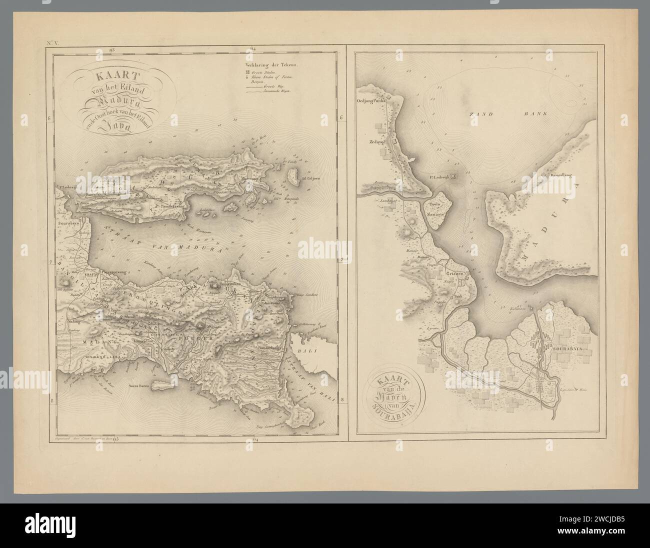 Mad of Madura and map of the port of Surabaya, C. van Baarsel and Son ...