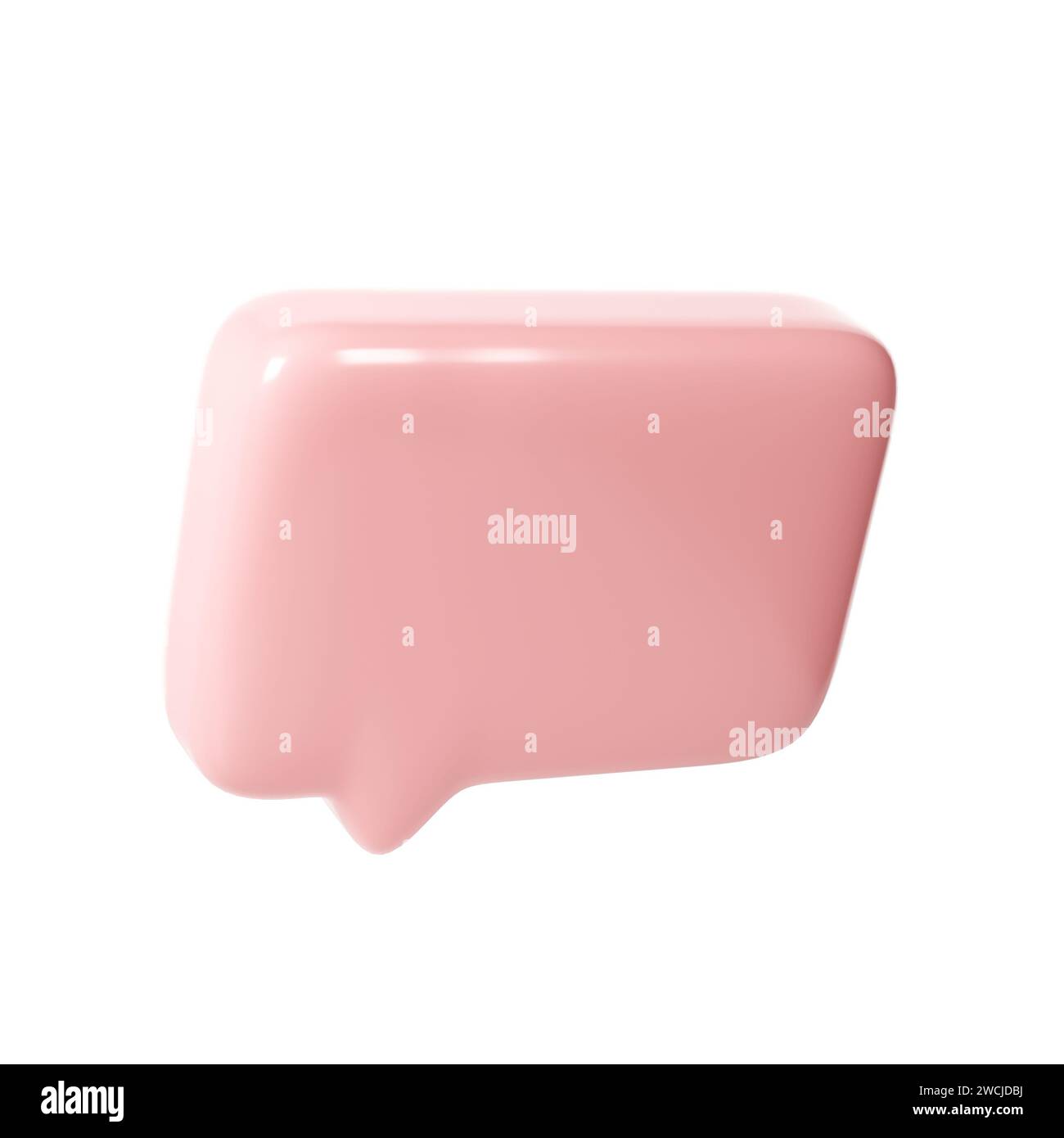 3D pink text bubble frame. Social media online platform concept icon ...