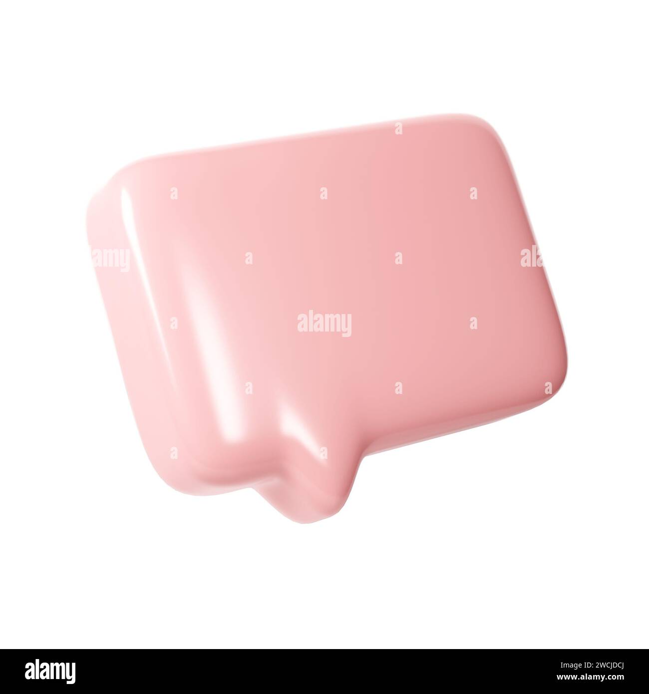 3D pink text bubble frame. Social media online platform concept icon ...