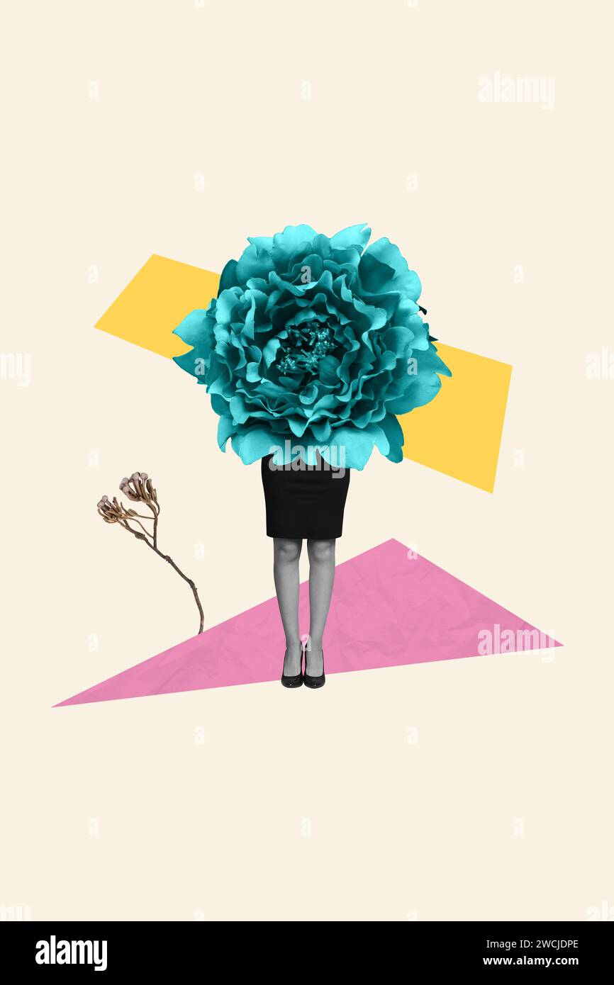 Vertical creative artwork composite photo collage of bodyless woman ...