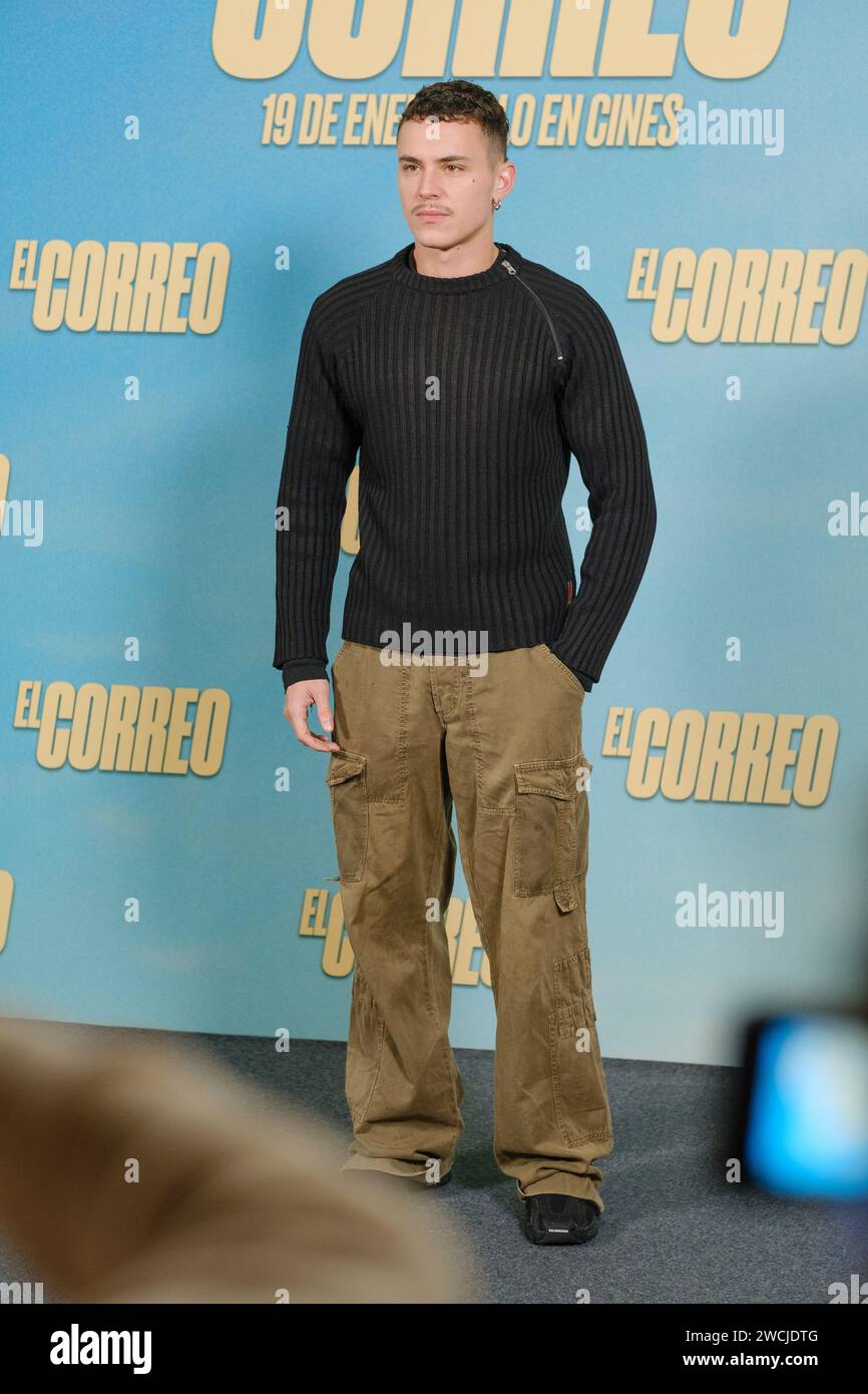 Madrid, Spain. 16th Jan, 2024. Aron Piper attends the Madrid photocall ...