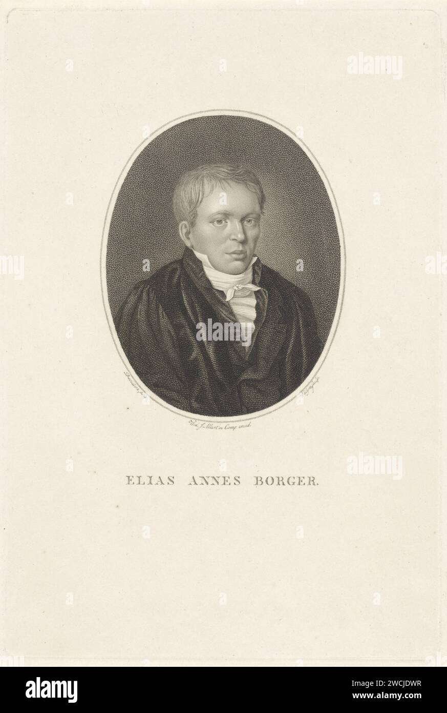 Portrait of Elias Annes Borger, Philippus Velijn, after Ezechiel ...