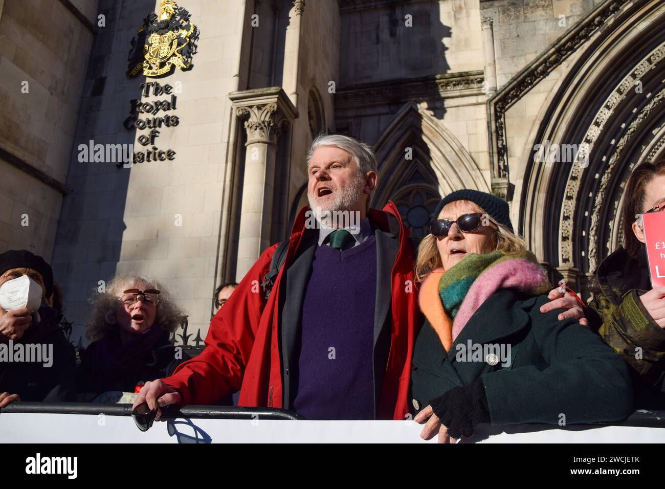 London Uk 16th January 2024 Dr Andrew Boswell Stands With His Wife