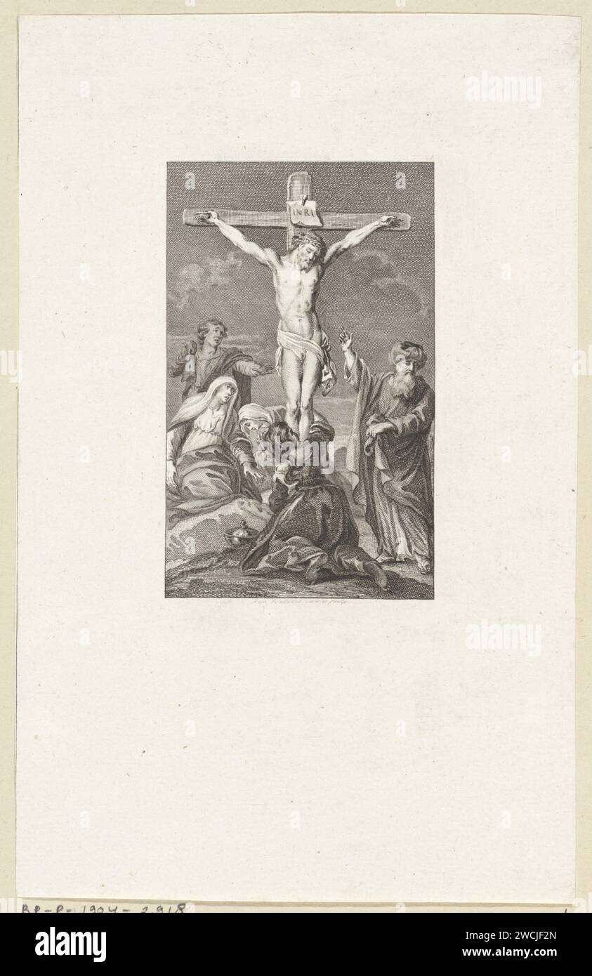Christ on the Cross, Reinier Vinkeles (I), 1785 print Amsterdam paper etching / engraving night ...