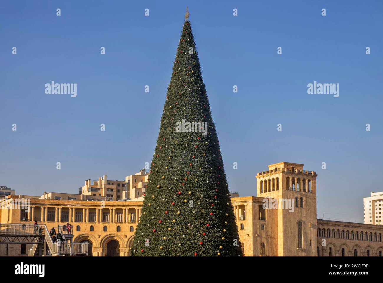 Fir-tree at Republic square in Yerevan. Armenia Stock Photo - Alamy