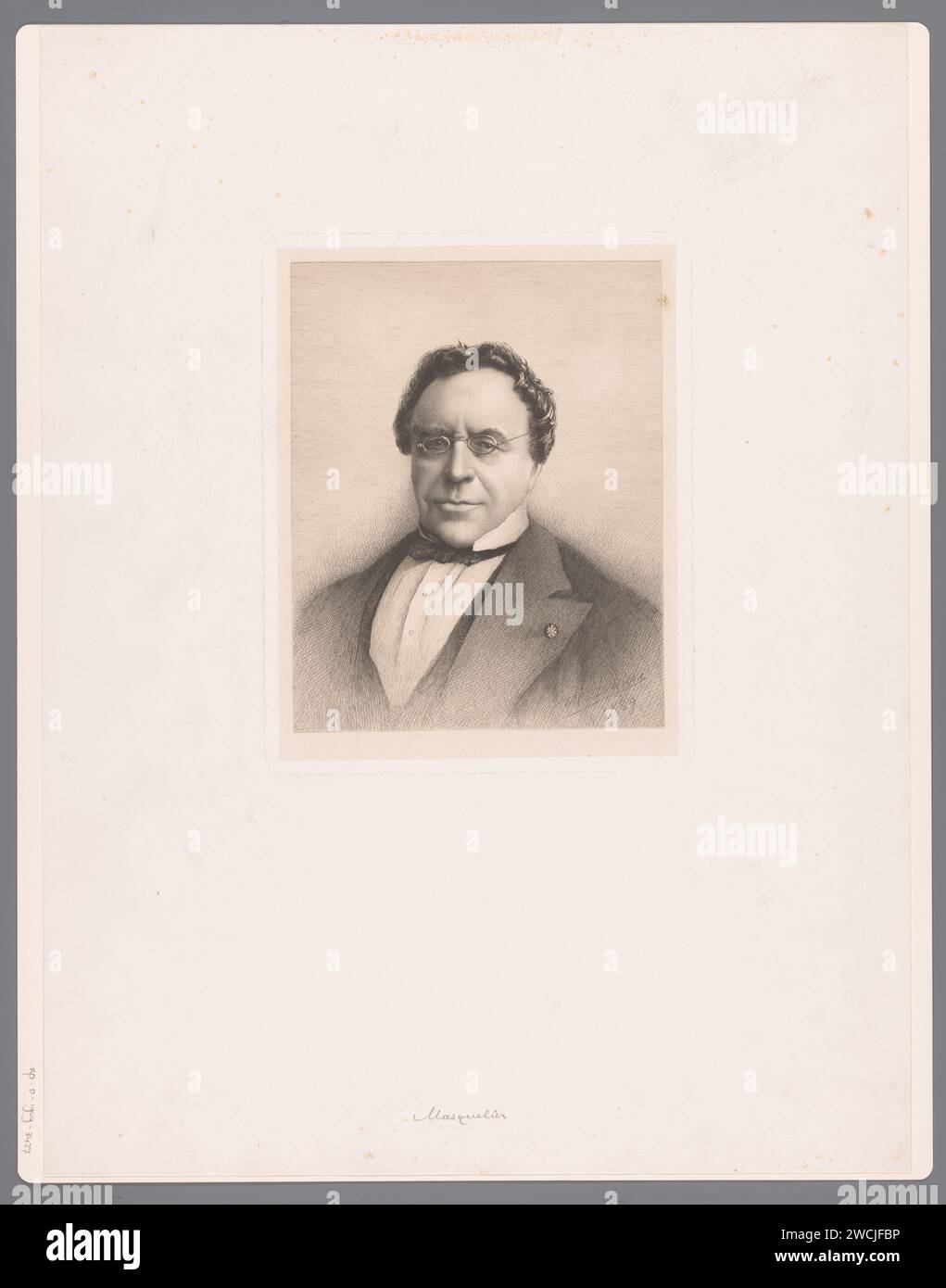 Portrait of Emile Masquelier, Ships of Mons, Auguste Danse, 1889 print ...