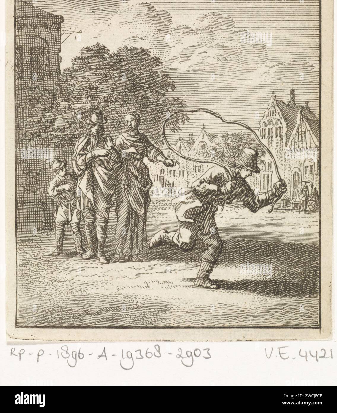 Rope -jumping boy, Jan Luyken, 1712 print Amsterdam paper etching / letterpress printing jumping ...