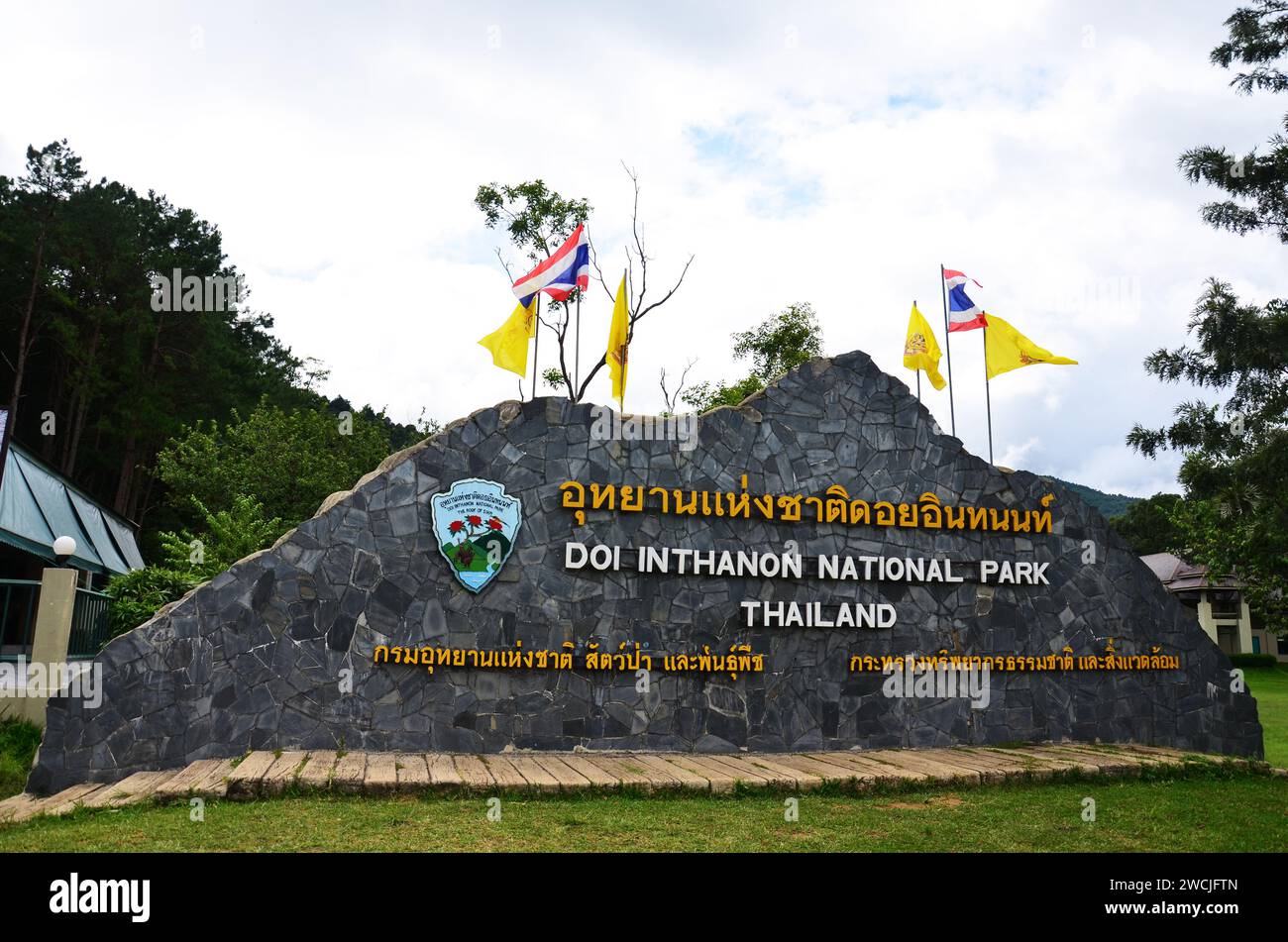 View post sign information of Inthanon National Park for thai people ...